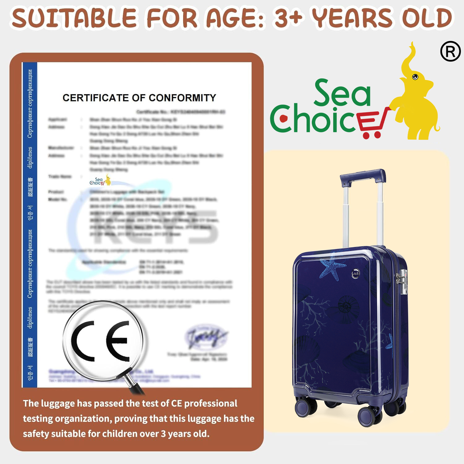 Jual SEA CHOICE Set Koper Kabin 19 Inch PC Hardshell Ringan+3 in1 Tas ...