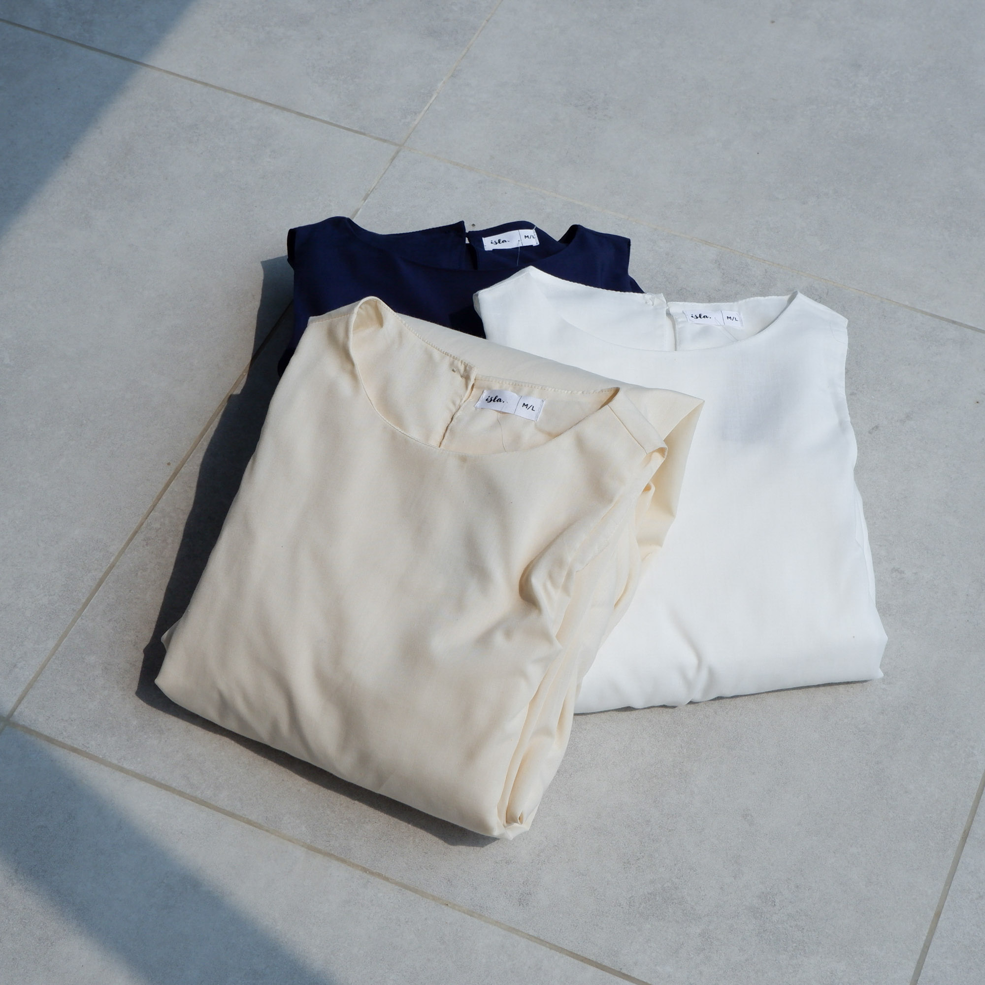 Jual Isla Anaya Dress - Dress Panjang Wanita Tanpa Lengan - Dress Putih ...