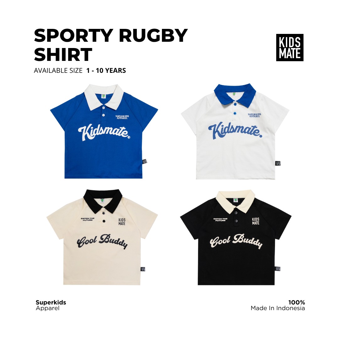 Jual Kidsmate Urban Play Sporty Rugby Shirts with Casual Athletic Style ...