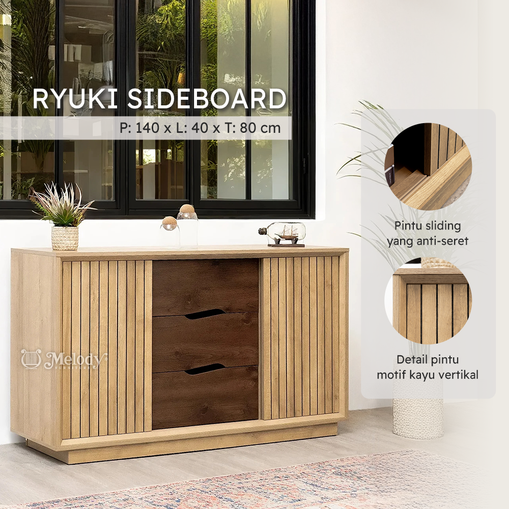Jual Melody Furniture - Buffet Lemari Serbaguna Credenza Japandi ...