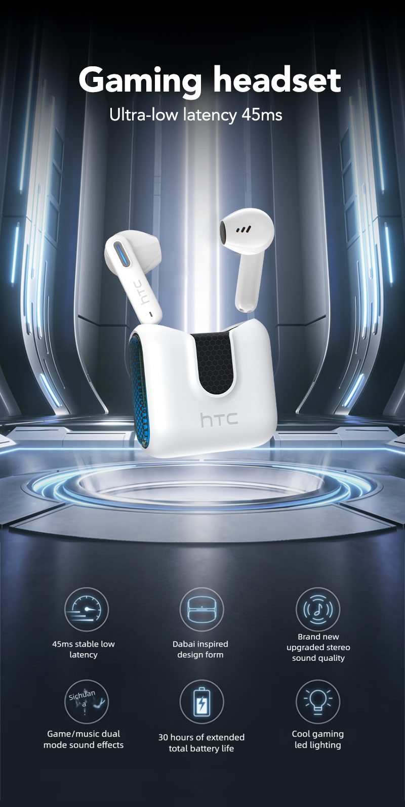 Jual HTC NE49 Earphone AI Terjemahan Wireless Bluetooth Sport Earphone V6.0 TWS In-Ear Earphone ...