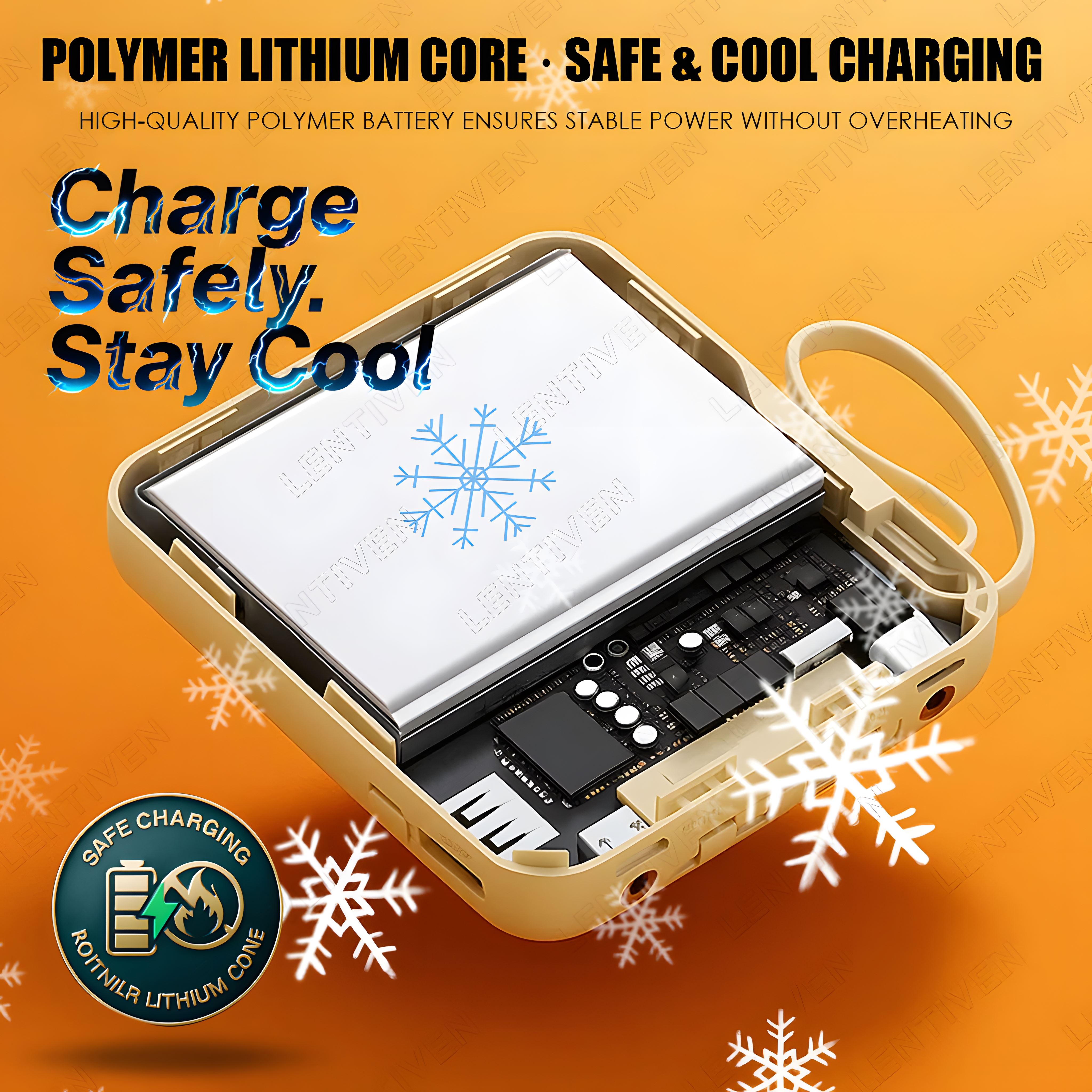 Jual HZSUM LENTIVEN Powerbank 20000mAh Mini Fast Charging 4 Kabel LED ...