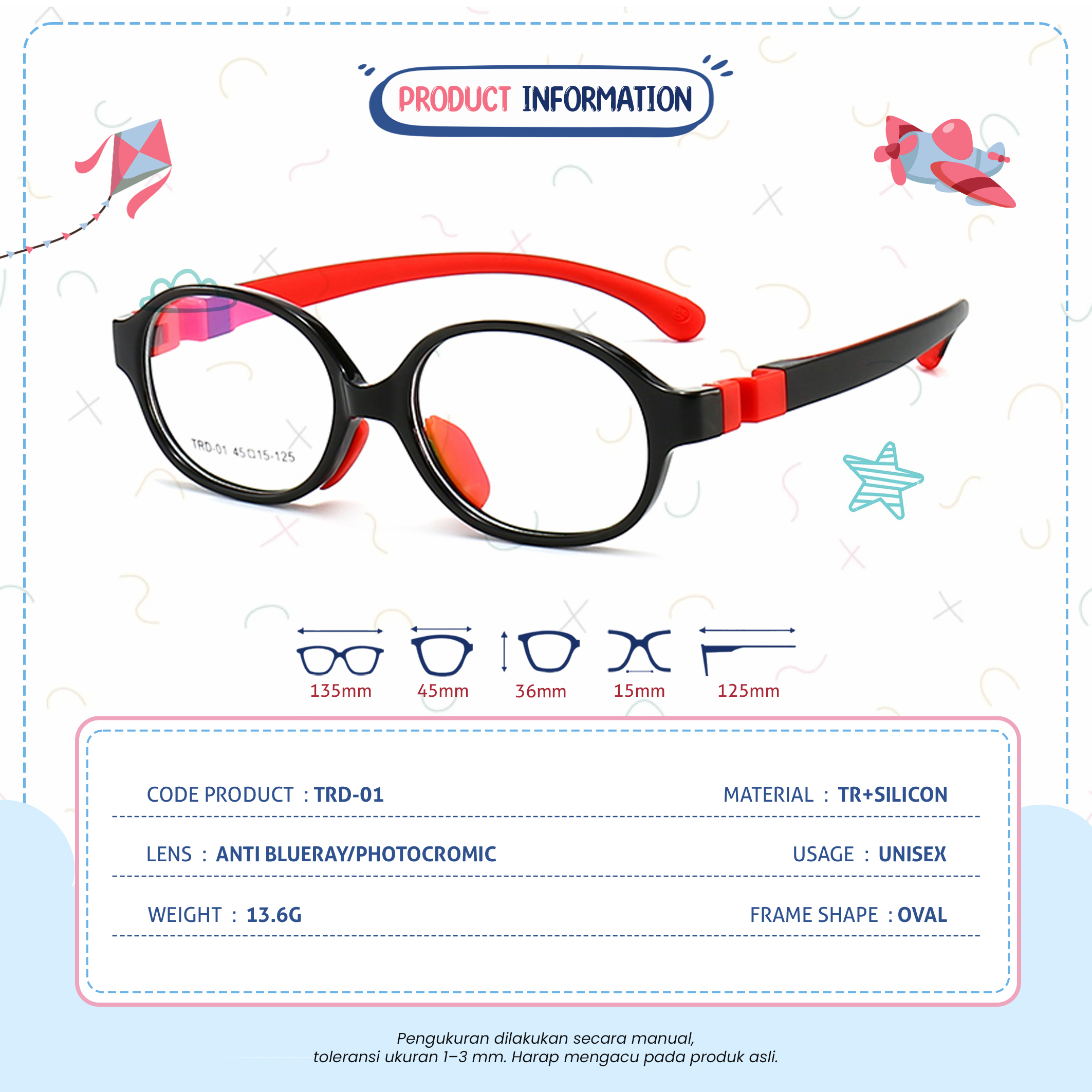 Jual KIGO Kacamata Anak Antiradiasi Blueray Photocromic Myopia Oval ...