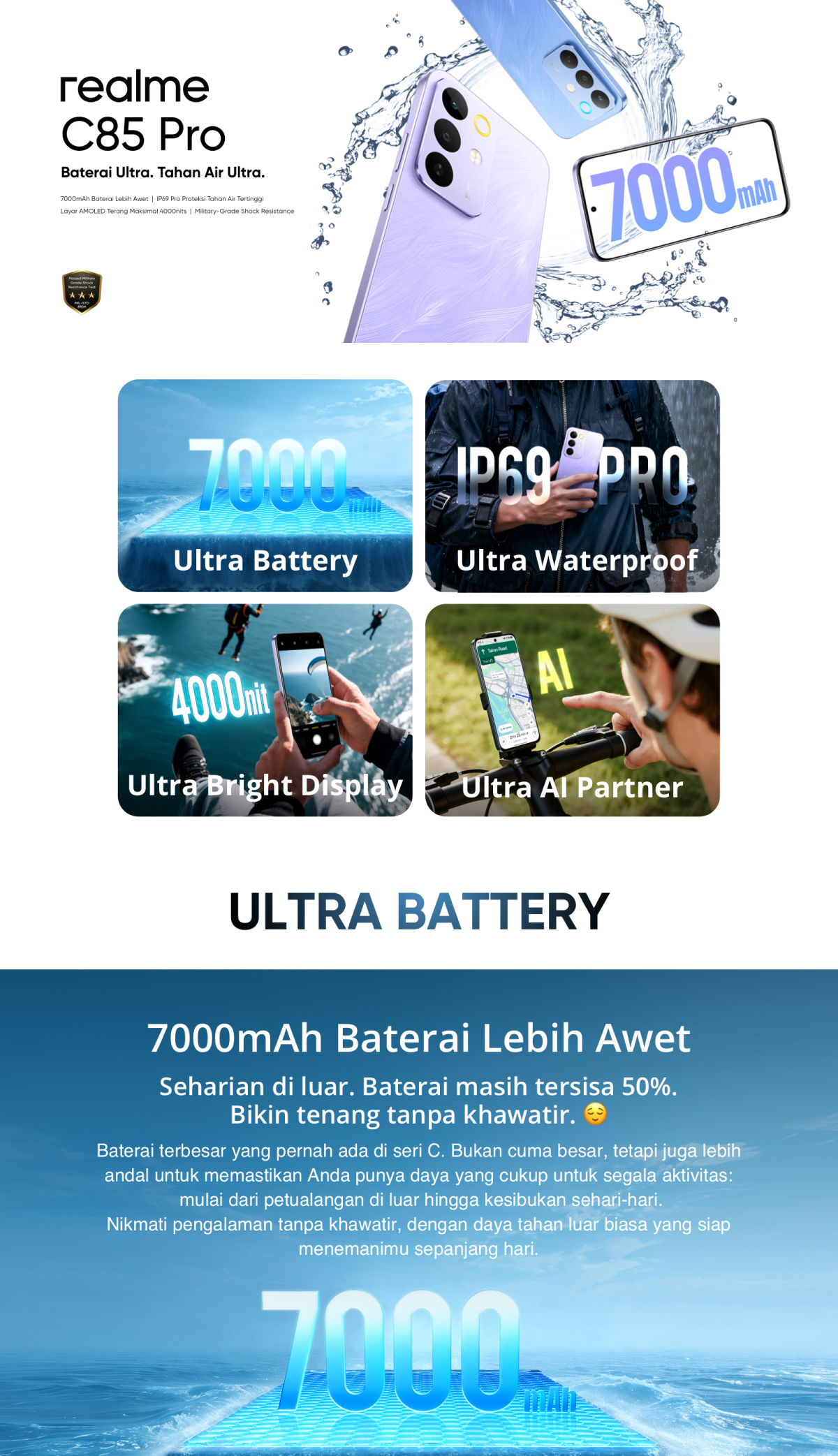 Jual realme C85 Pro 8GB+16GB*|128GB (7000mAh Titan Battery | IP69 Pro ...