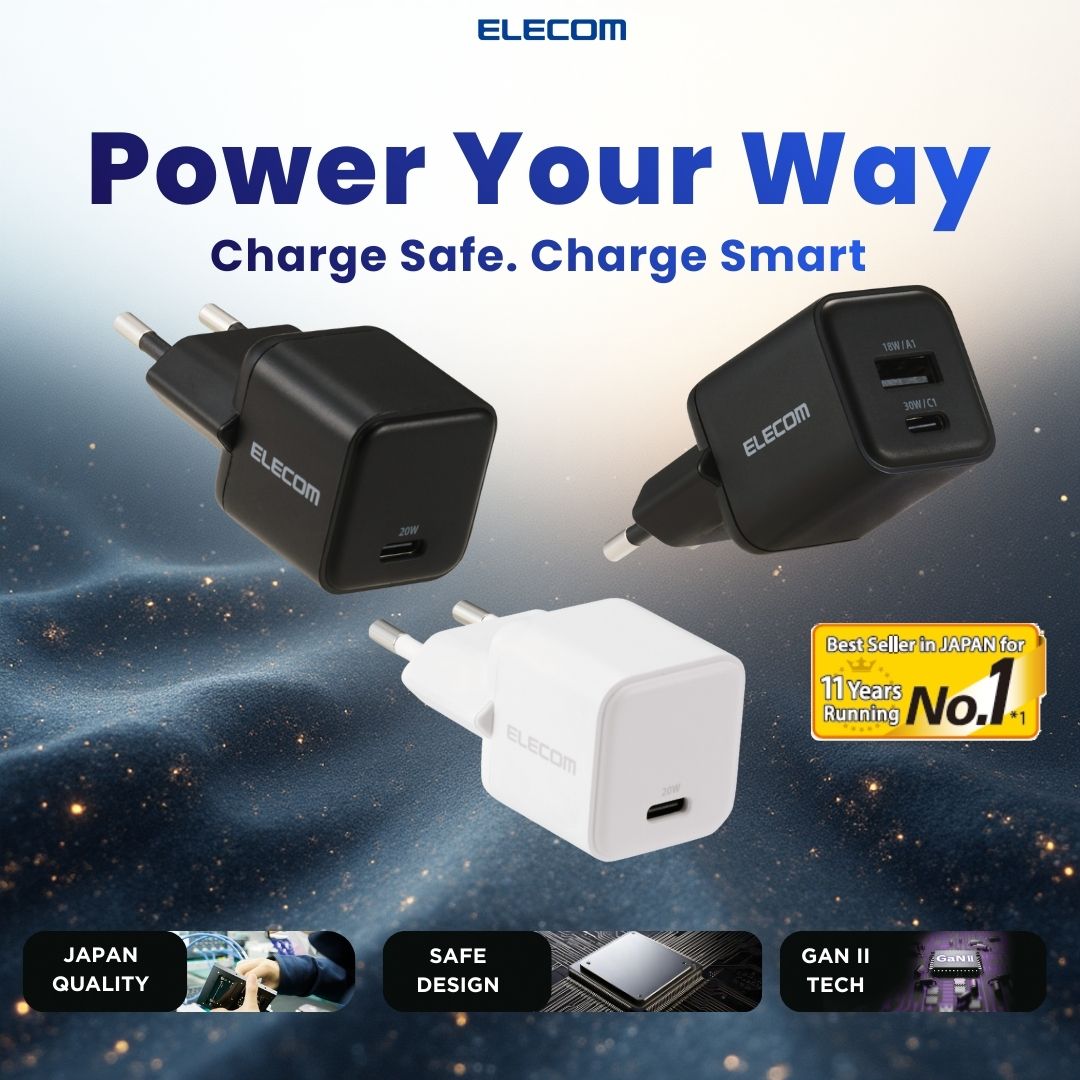 Jual ELECOM Kepala Charger (USB-C,1 port), 20W GaN II, Fast Charging ...