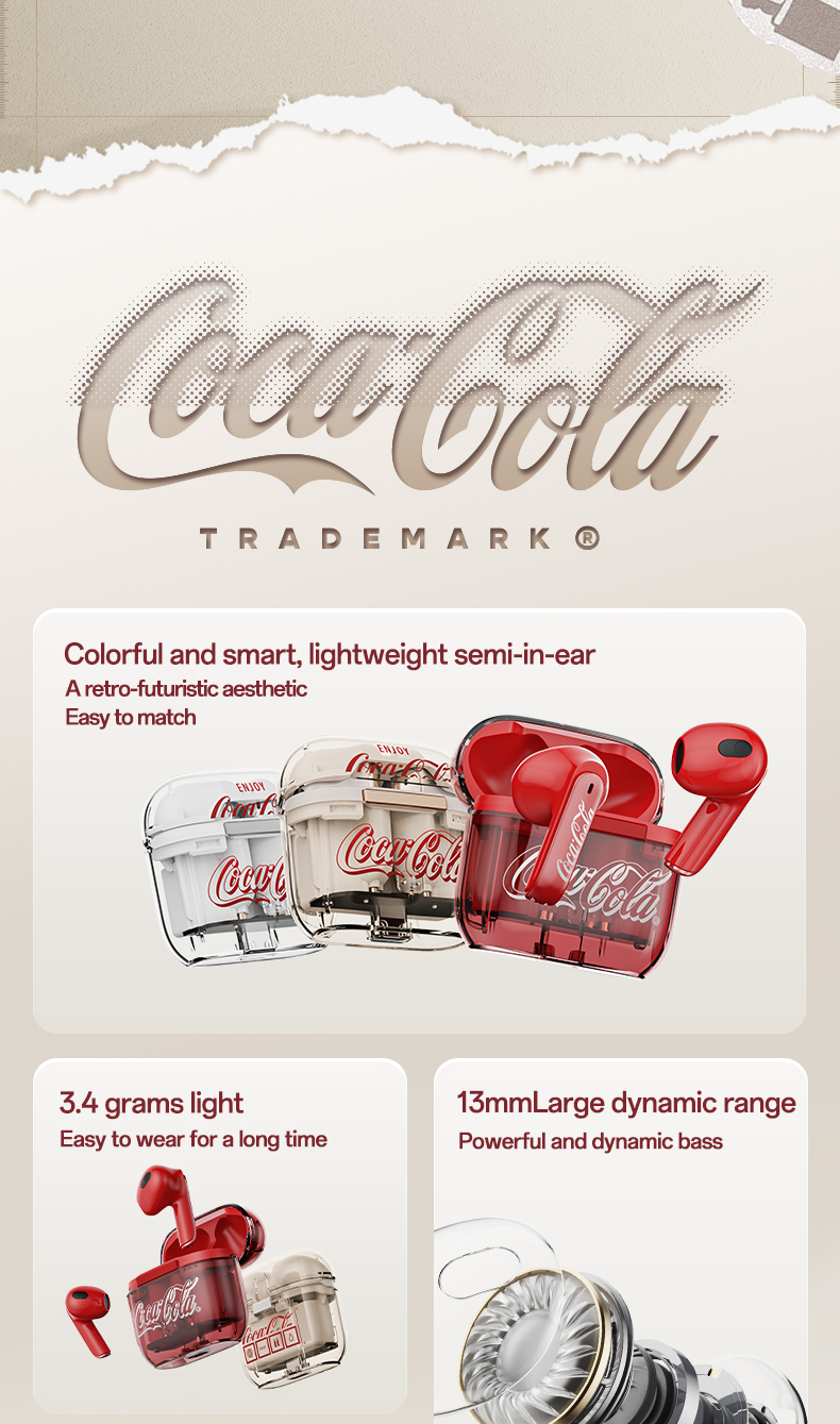 Jual Supernova x Coca-Cola Earbuds T36S Retro TWS Bluetooth 5.4 ...