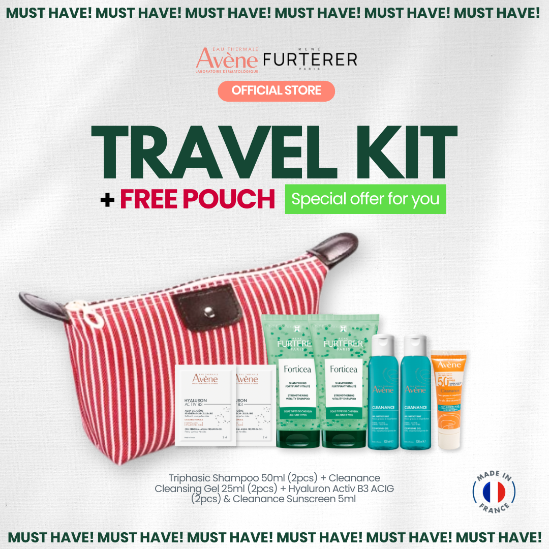Jual Avene X Rene Furterer Travel Kit Bundling Free Pouch - Perawatan ...