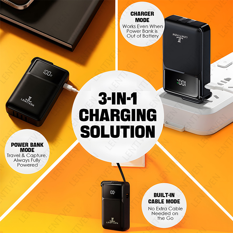 Jual PUNING LENTIVEN PowerBank 20000mAh Mini Digital Display Fast ...