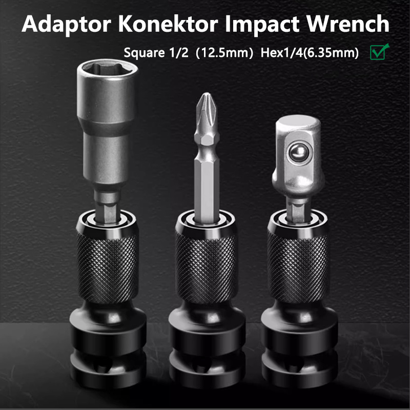Jual ISKU Adapter Impact Wrench ke Mata Obeng 1/2 Ke 1/4 Inch Hex ...