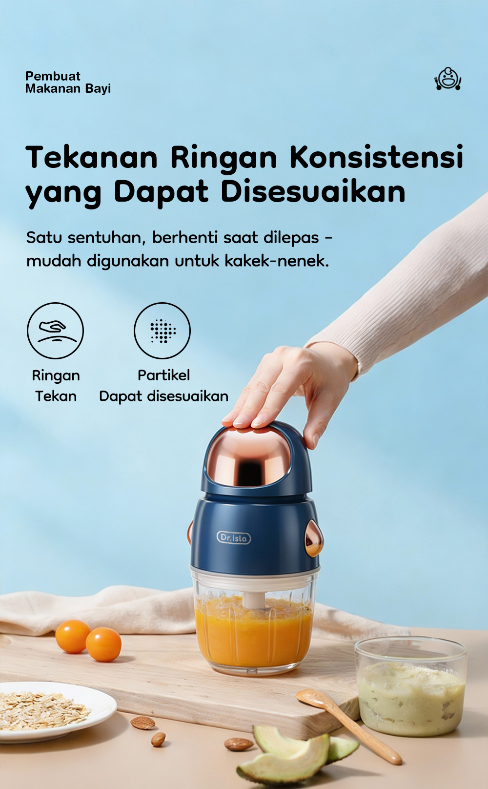 Jual Dr.isla Blender Mpasi Bayi 6 Bilah Food Processor Blender Kaca ...