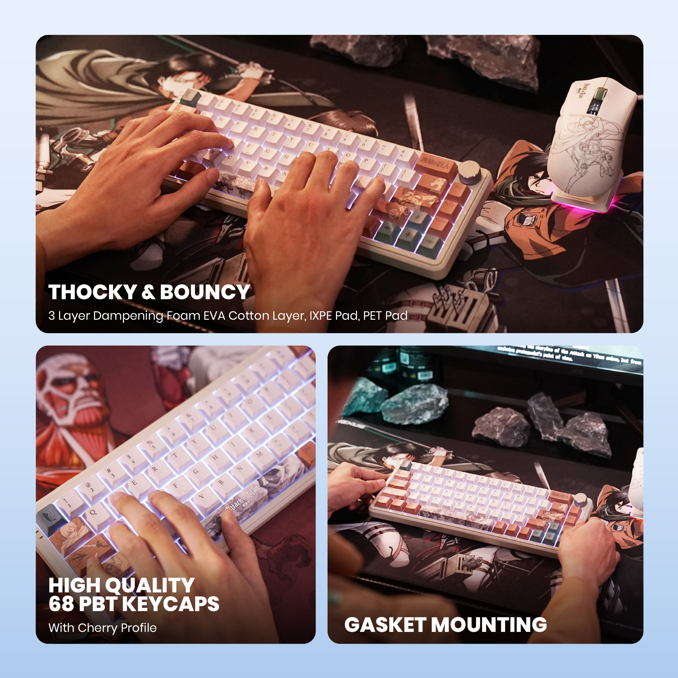 Jual [Exclusive Launching] Rexus x Attack on Titan - Keyboard Gaming ...