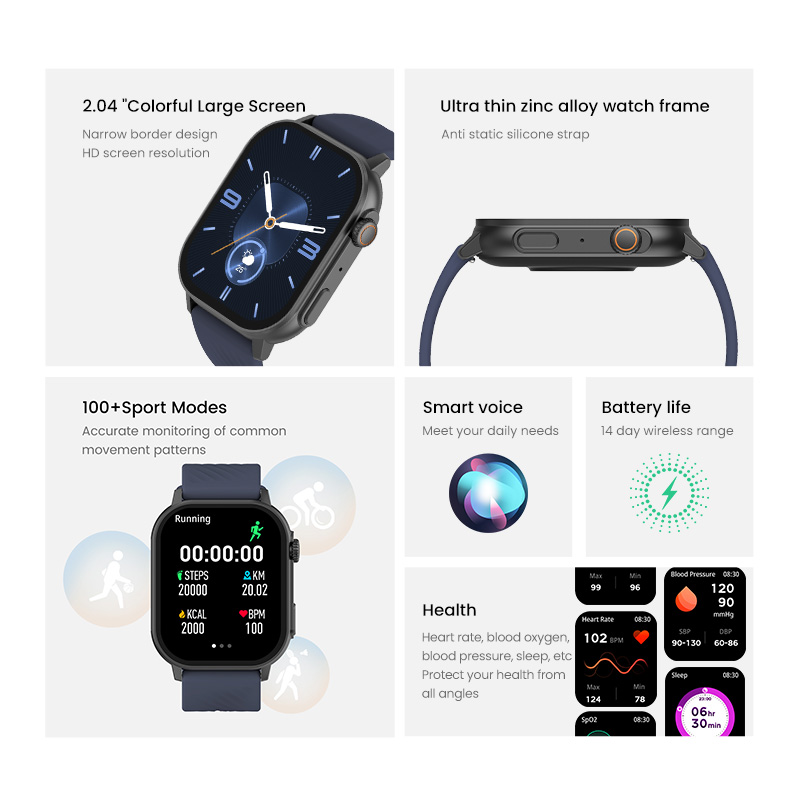 Jual WISELION Smartwatch WS01/B09 - Super AMOLED - Heart Tracker ...