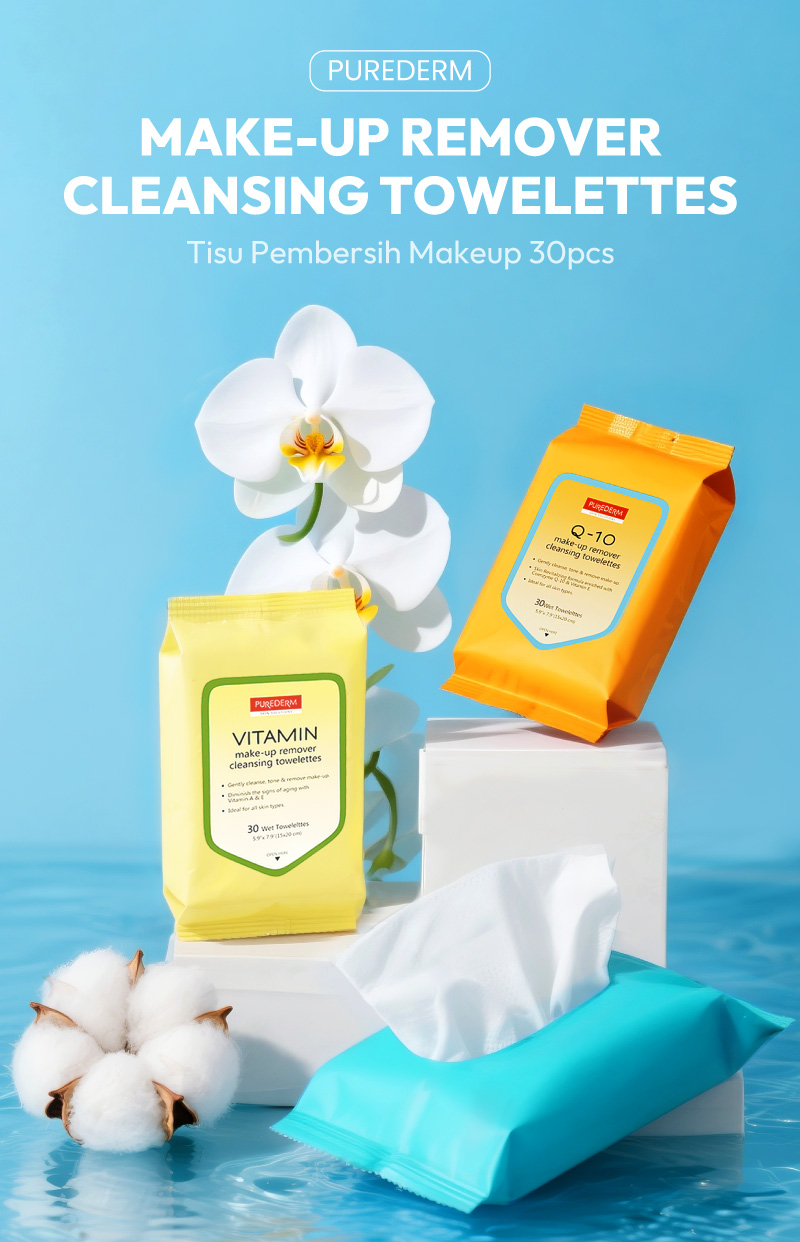 Jual OHSOME—[BPOM] Purederm make-up remover cleansing towelettes set ...