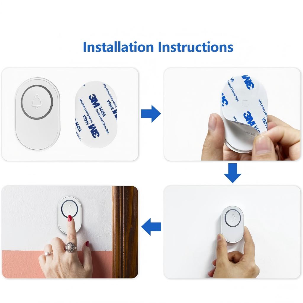 Jual Bridio Bel Pintu Rumah Wireless Tanpa Kabel IP67 Waterproof 150M ...