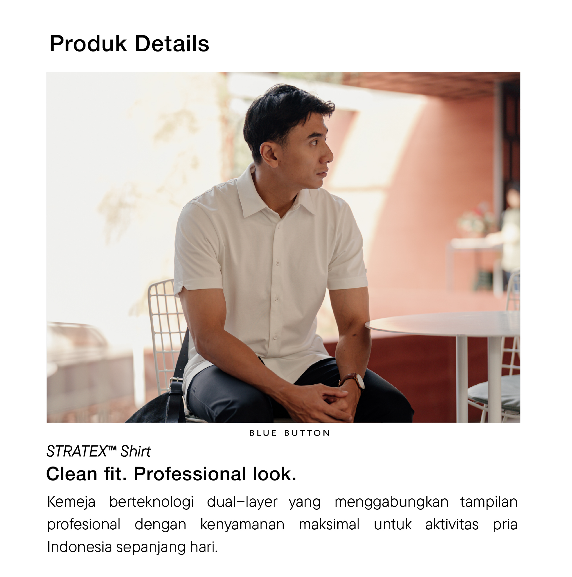 Jual BLUEBUTTON STRATEX™ Kemeja Pria Premium Body Contouring Dual-Layer ...