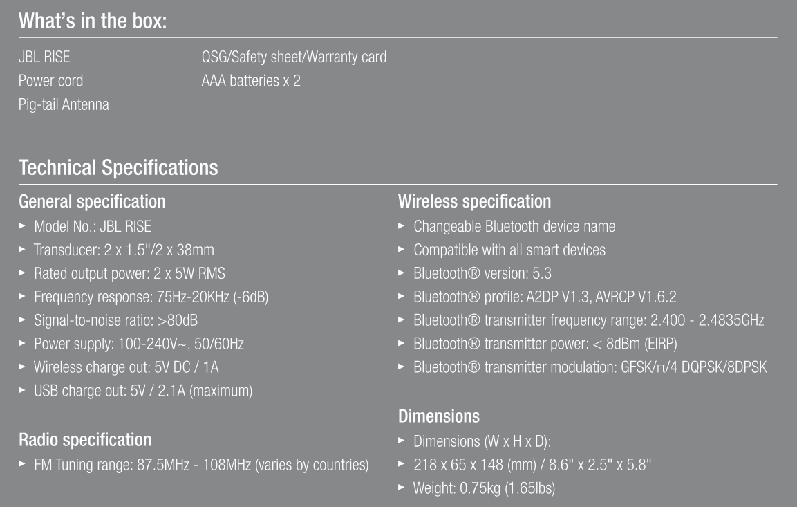 Jual JBL Rise Bluetooth Clock Radio Speaker with FM | Shopee Indonesia