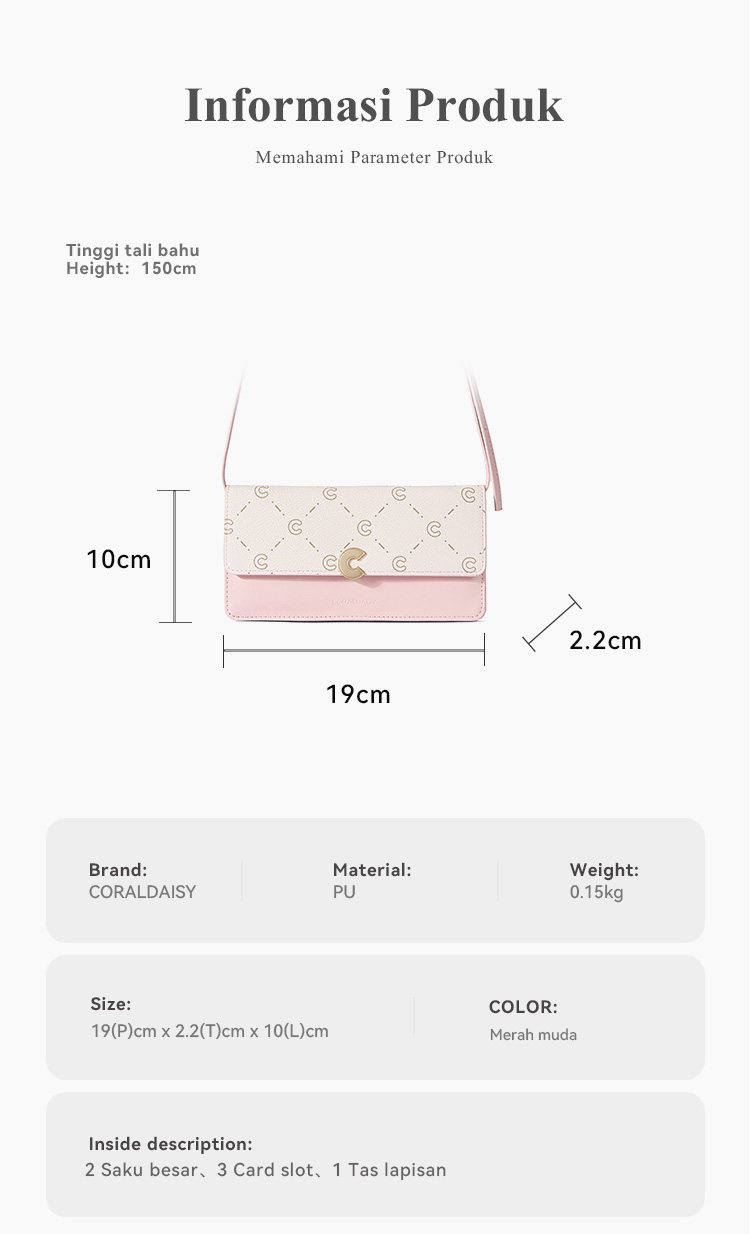 Jual CORALDAISY Tas Wanita 2026 Terbaru kecil Tas Selempang Tali ...