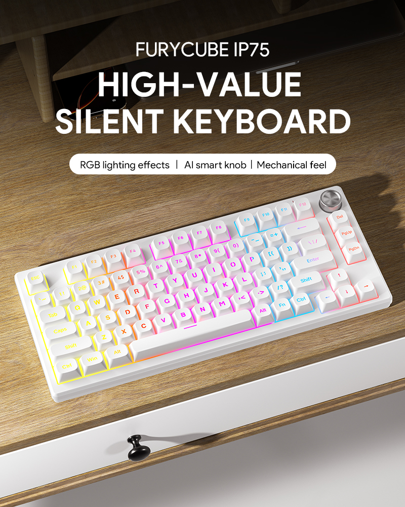Jual FURYCUBE IP75 Membrane Keyboard 75% Layout Knob Control RGB Gaming ...