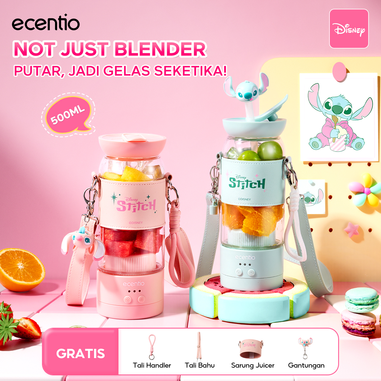 Jual [Disney juicer Series] ecentio juicer blender 18 Pisau 304 juicer ...