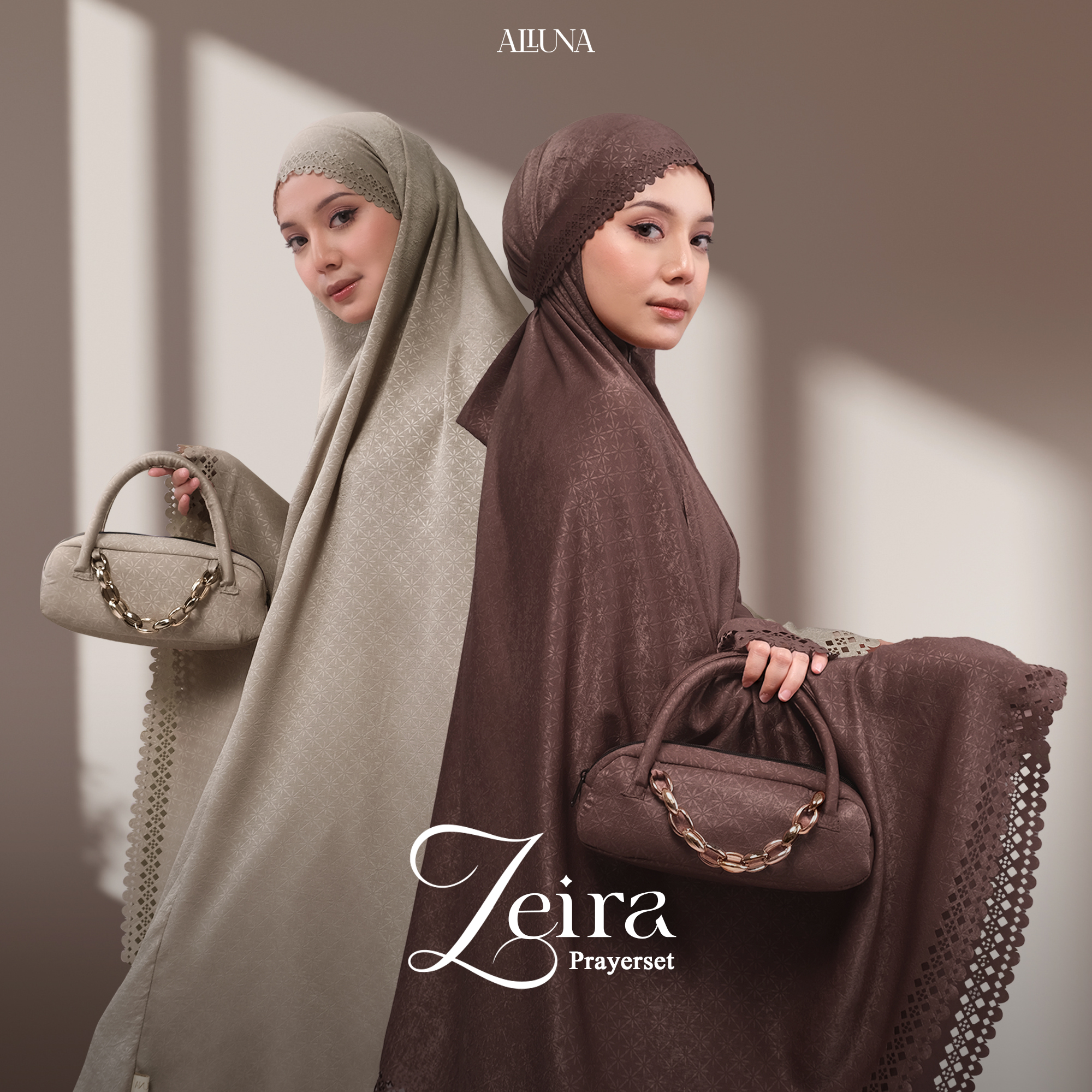 Jual ALLUNA - Mukena Dewasa Santorini Silk Jacquard Premium Lasercut ...