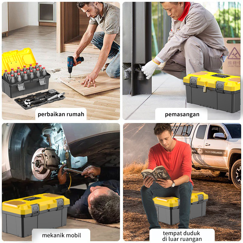 Jual OUDISI Tool Box Besar 14/17/20 Inch Bahan PP Tool box set lengkap ...