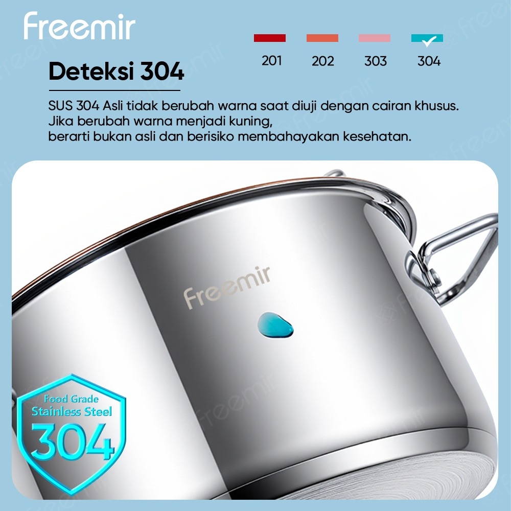Jual [Extra Gift] freemir electric Set Stainless Seri Api SUS 304 Panci ...