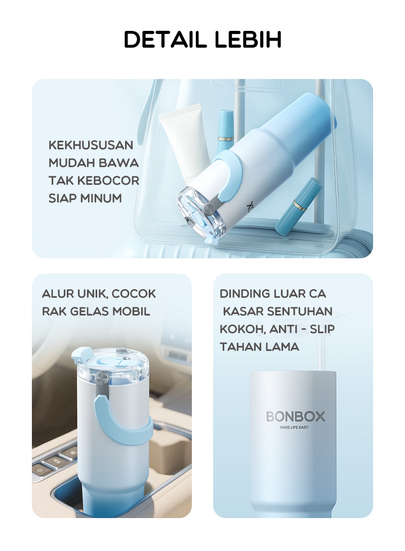 Jual Tumblr PANOVA Stainless Steel 304 900ml Gradien Biru-Putih Tahan ...