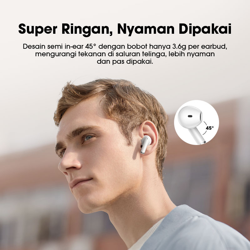 Jual ACOME ENC TWS Earphone Semi In Ear Bluetooth 6.0 IPX4 Waterproof ...