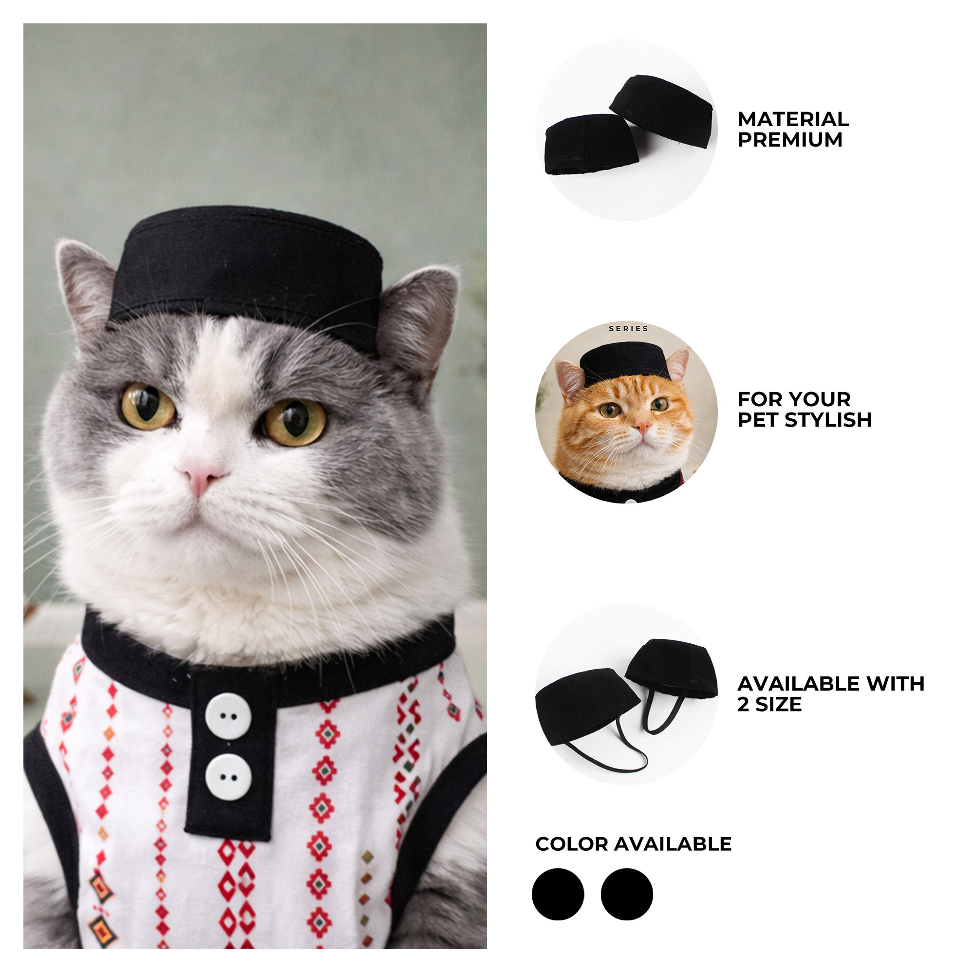 Jual Topi Kucing Peci Kucing Aksesoris Hewan Peliharaan - Peci Anabul ...