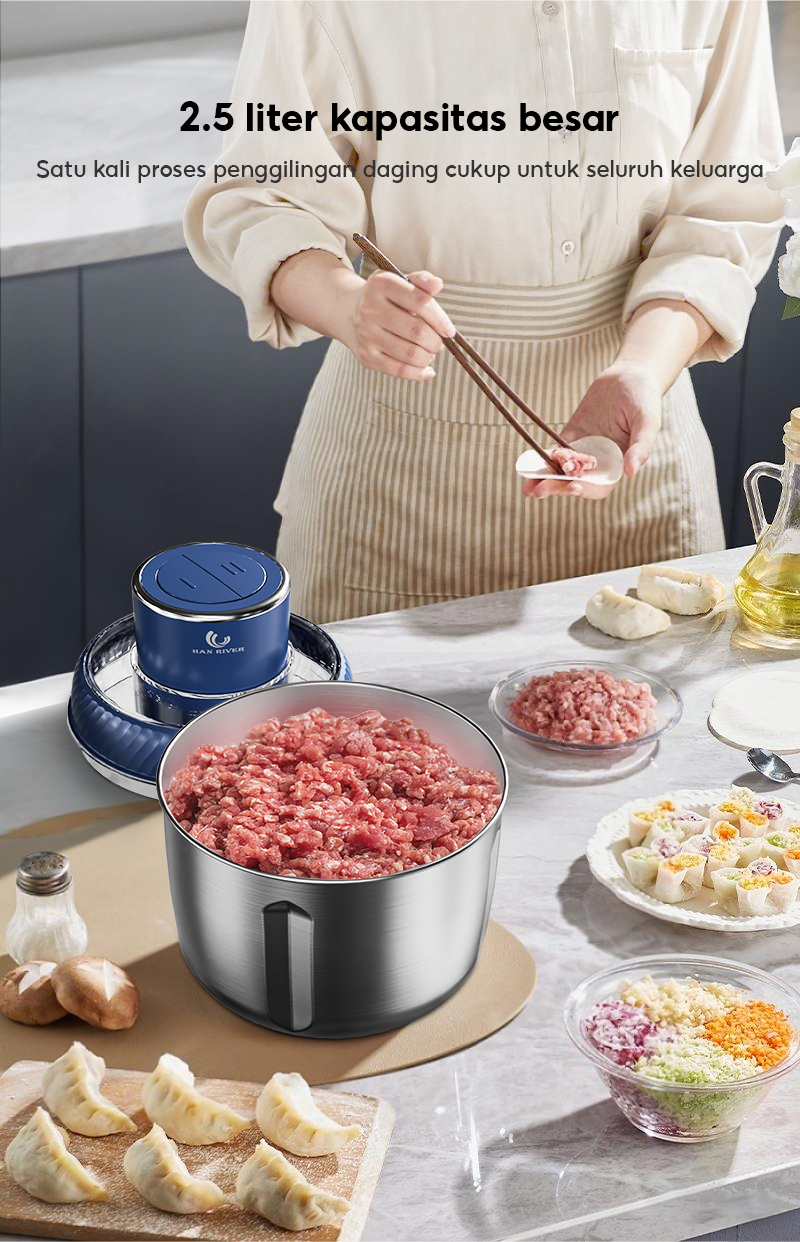 Jual HAN RIVER Blender Chopper 2.5L Baja Tahan Karat Listrik | Shopee ...