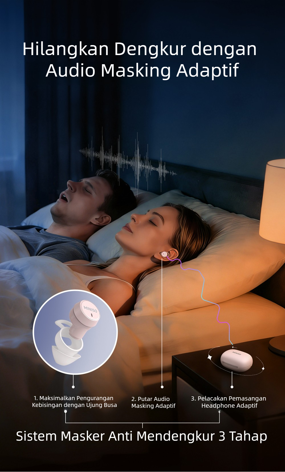 Jual MINISO MS217 Mini Sleep Earphone In Ear Wireless AI Translatio ...
