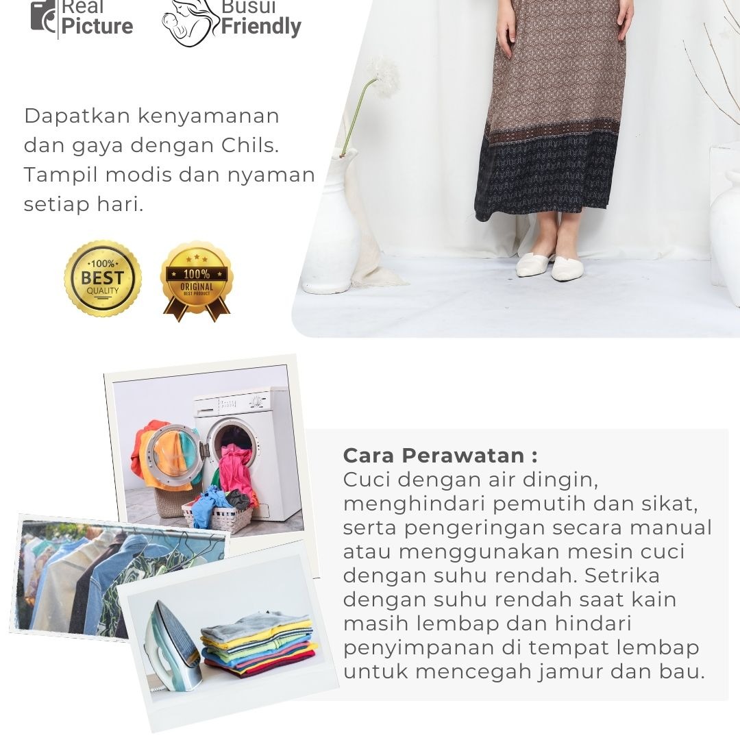 Jual Chils Daster Dress Motif Mewah Lengan 3/4 Jumbo dan Standar Busui ...