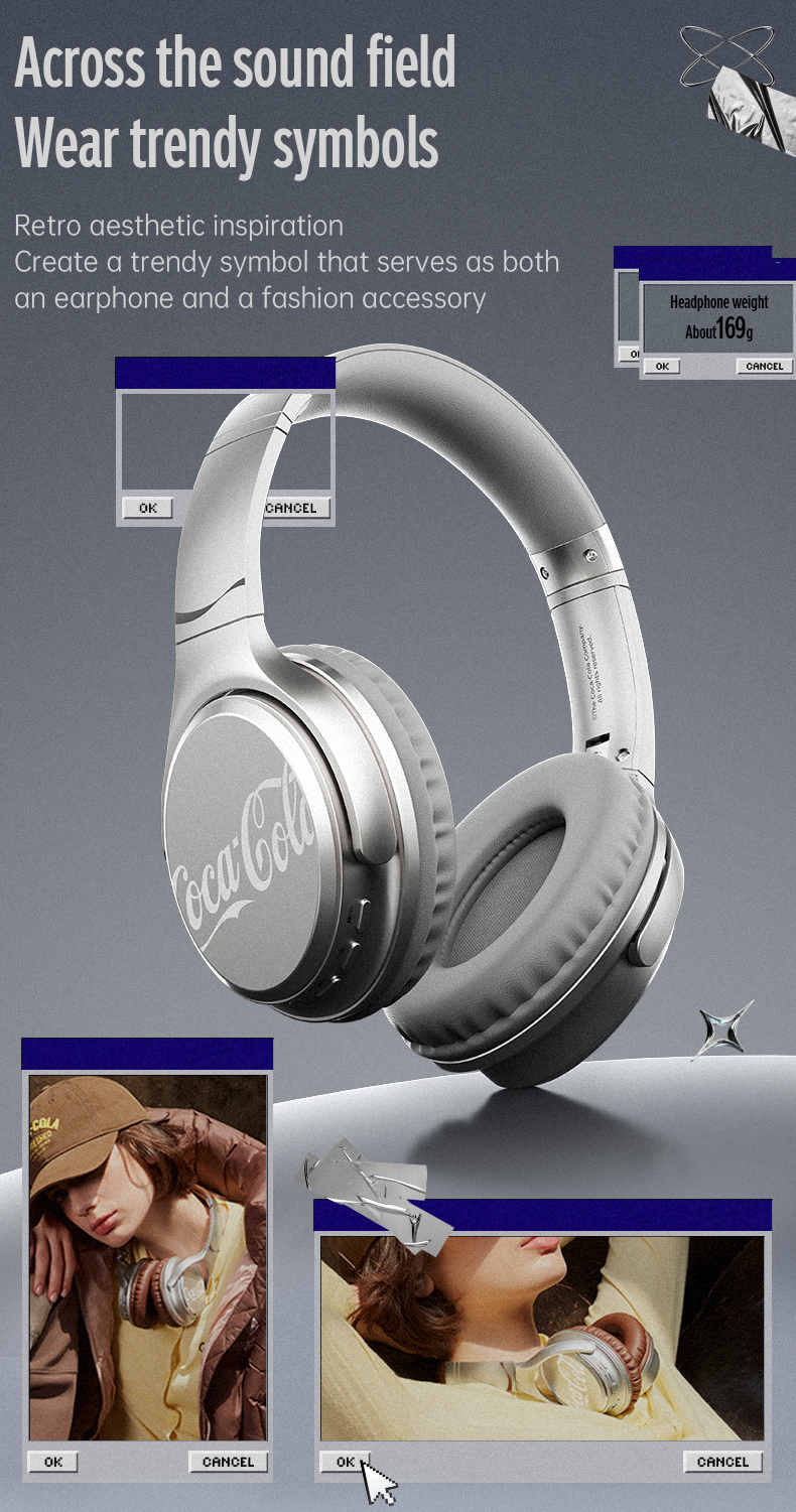 Jual Coca-Cola T66 Retro Pictorial Series Bluetooth Headphones ...