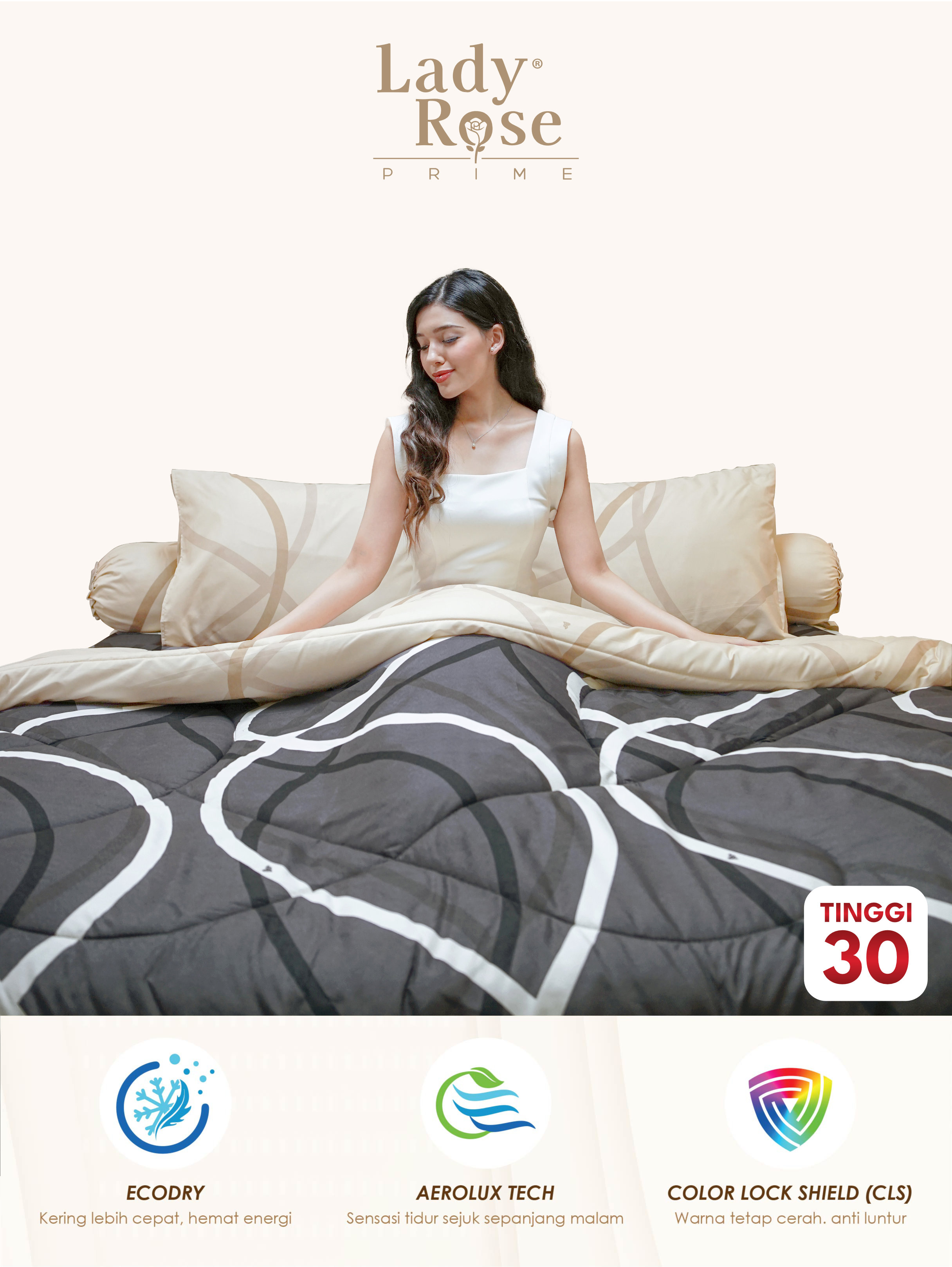 Jual Lady Rose Prime - Bed Cover Set King 180x200 Tinggi 30Cm Rumbai ...