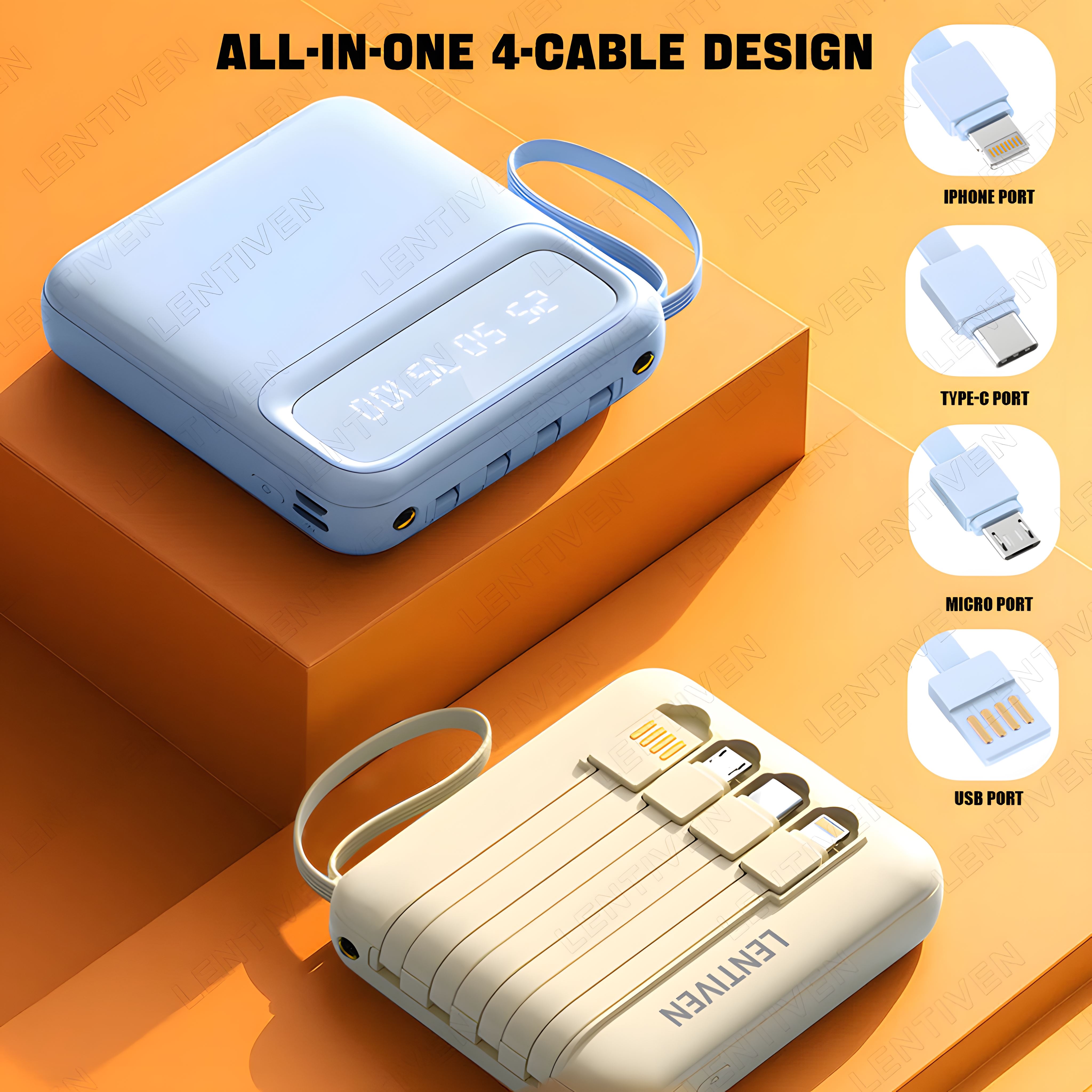 Jual LIANGWE LENTIVEN PowerBank 20000mah Mini Size With 4 USB Fast ...