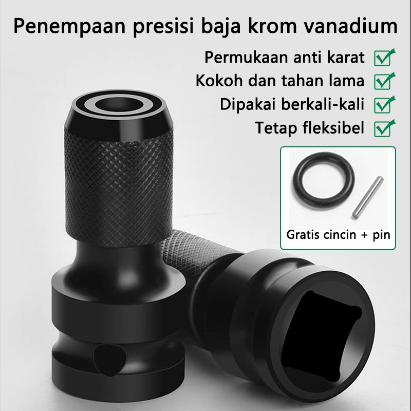 Jual ISKU Adapter Impact Wrench ke Mata Obeng 1/2 Ke 1/4 Inch Hex ...