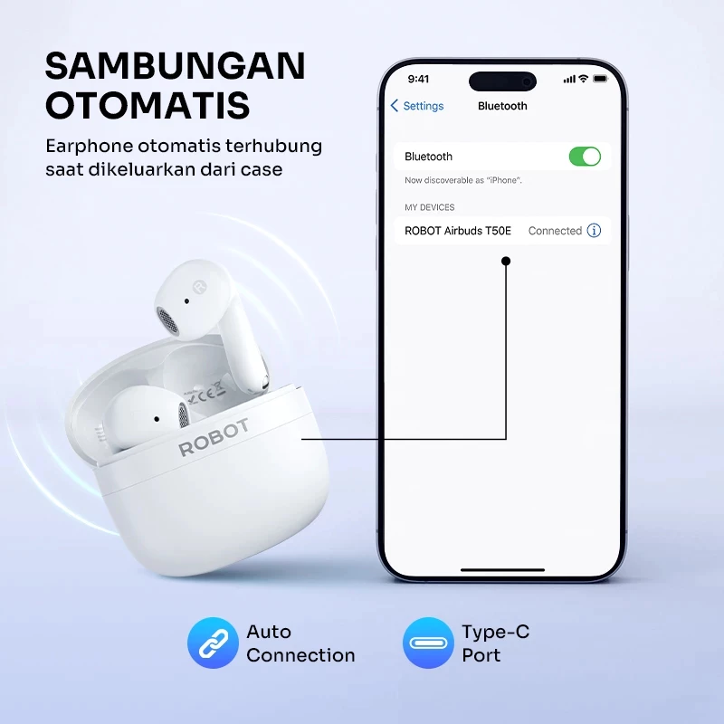 Jual ROBOT True Wireless Earphones Powerful Bass Bluetooth TWS 6.0 ...