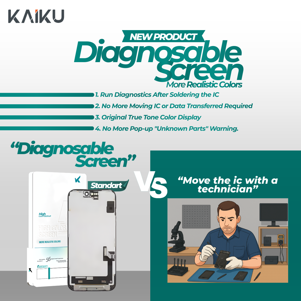 Jual KAIKU LCD for IP 13 - OLED Diagnose Fullset Touchscreen | Shopee ...