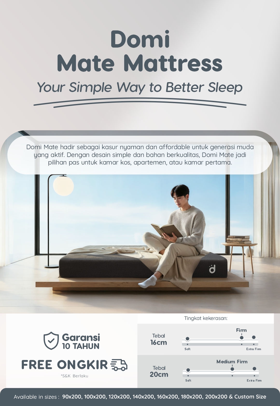 Jual Domi Mate Mattress - Supportive Foam Mattress / Kasur Busa ...