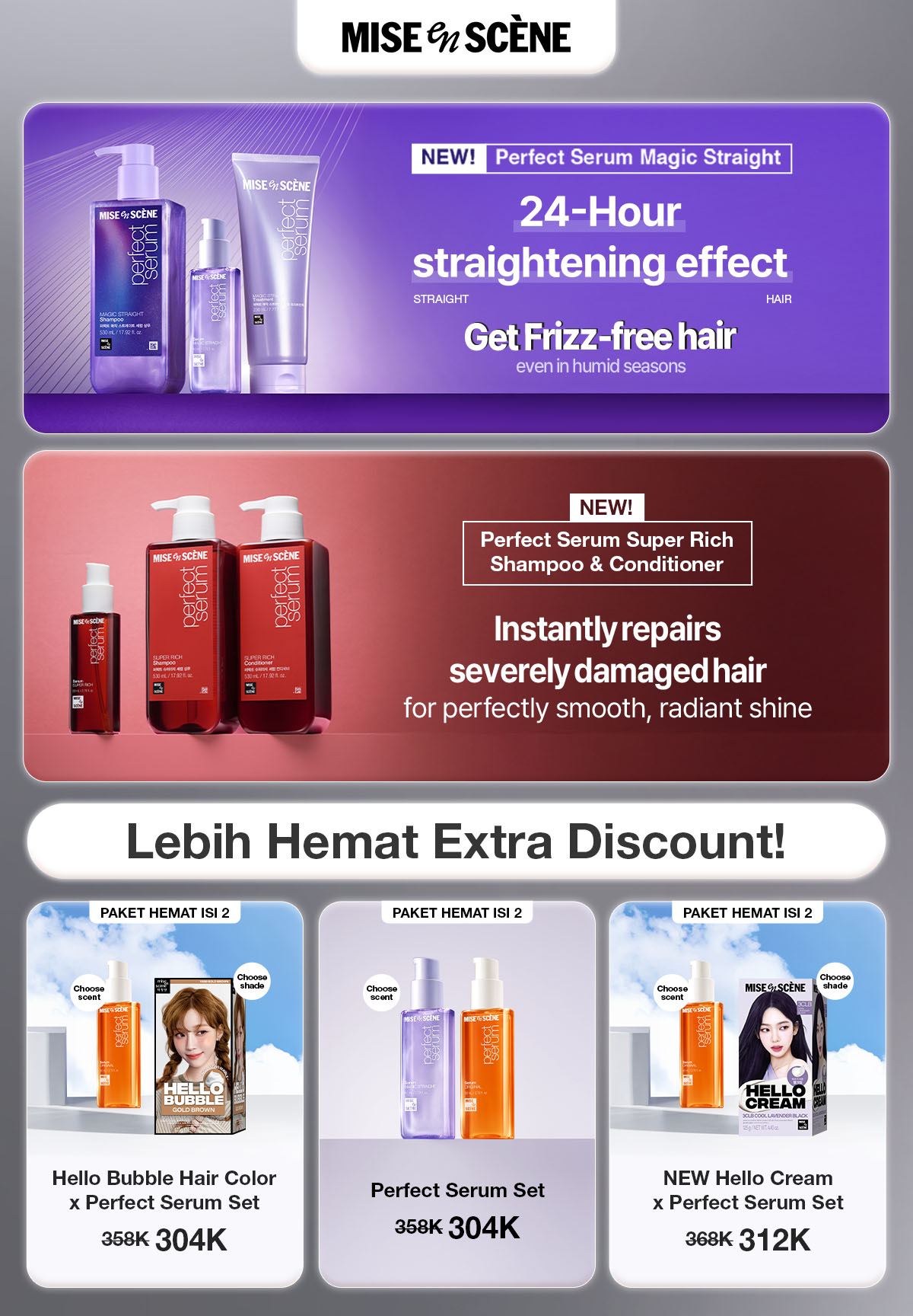 Jual NEW mise en scene Hello Bubble - Hair Color 2025 Pewarna Rambut ...