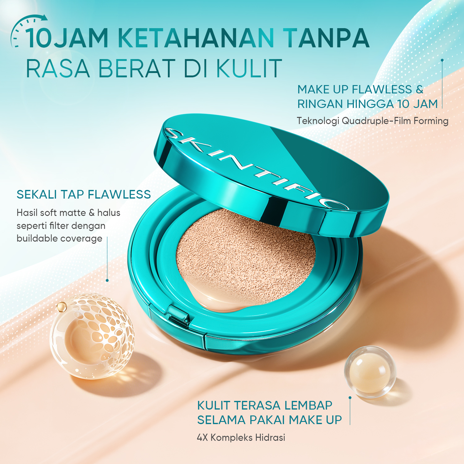 Jual SKINTIFIC | 2PC Makeup Set Perfect Stay Serum Matte Cushion ...