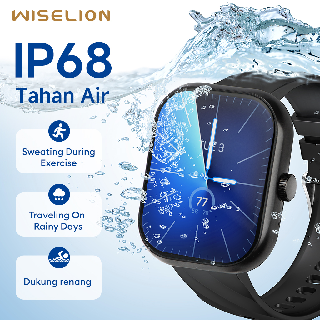 Jual WISELION LG79 Smartwatch Jam Tangan Pintar 2.01" AMOLED IP68 Tahan ...