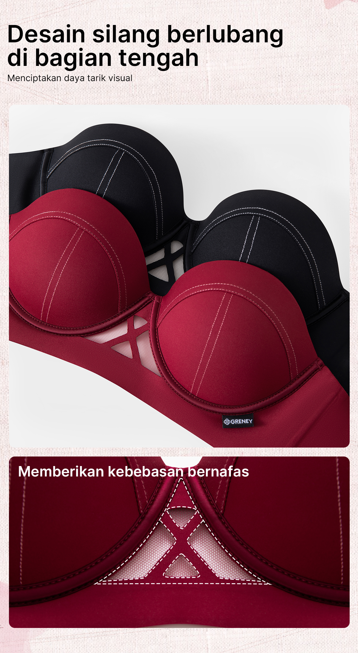 Jual Greney- Bra Vintage Gaya Prancis Desain silang berlubang Bentuk ...