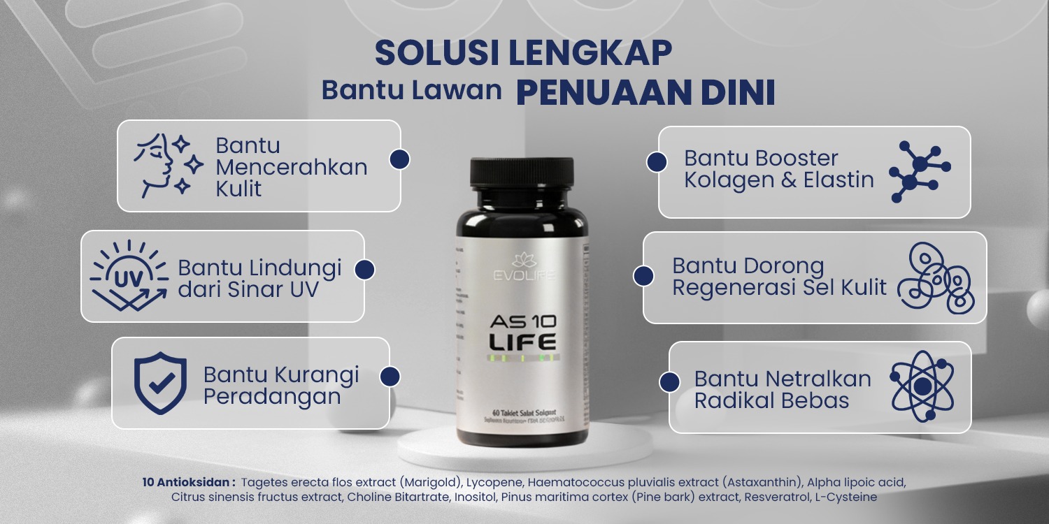 Jual Evolife AS10 Suplemen Antioksidan Multivitamin Plus Chelated ...
