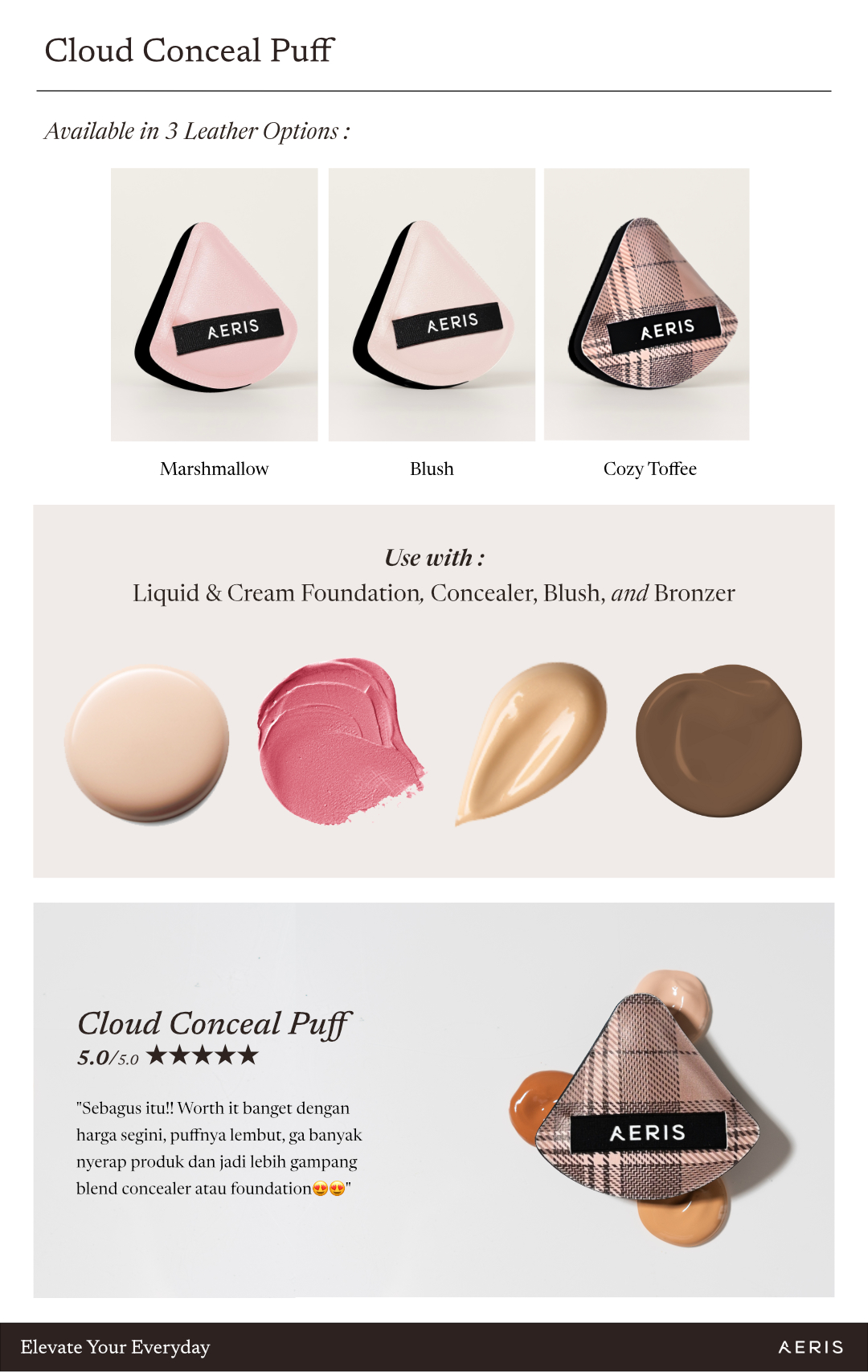 Jual Aeris Beauté Cloud Conceal Puff | Spons Puff Make up Segitiga ...