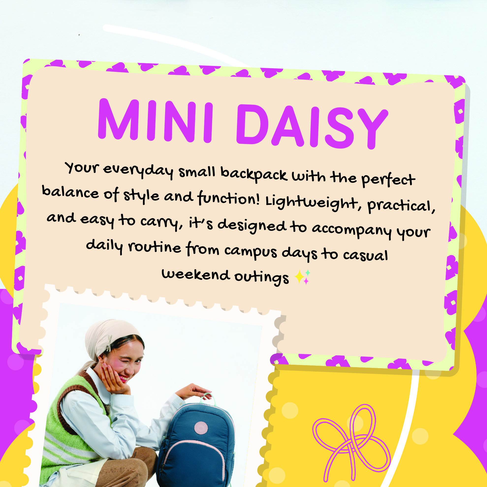 Jual TWOSTRAP - Mini Daisy Backpack - Tas Ransel Wanita untuk Sekolah ...