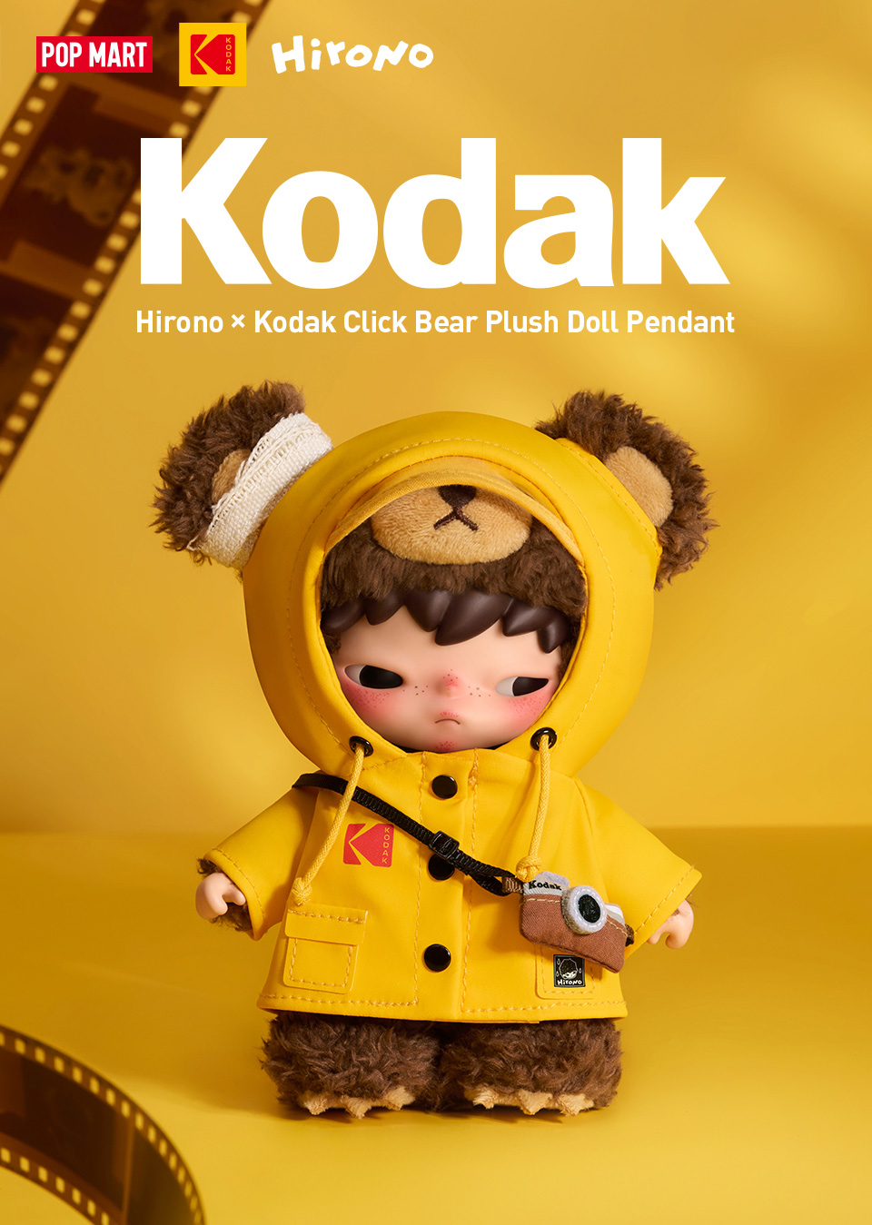 Jual POP MART Hirono x Kodak Click Bear Plush Doll Pendant Action ...