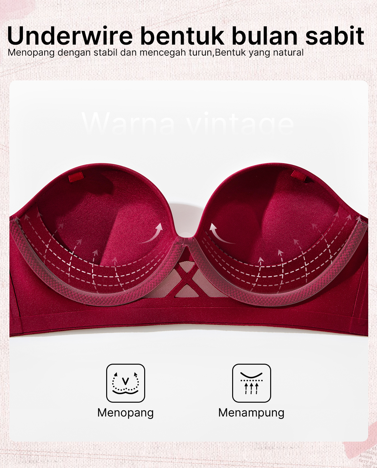 Jual Greney- Bra Vintage Gaya Prancis Desain silang berlubang Bentuk ...
