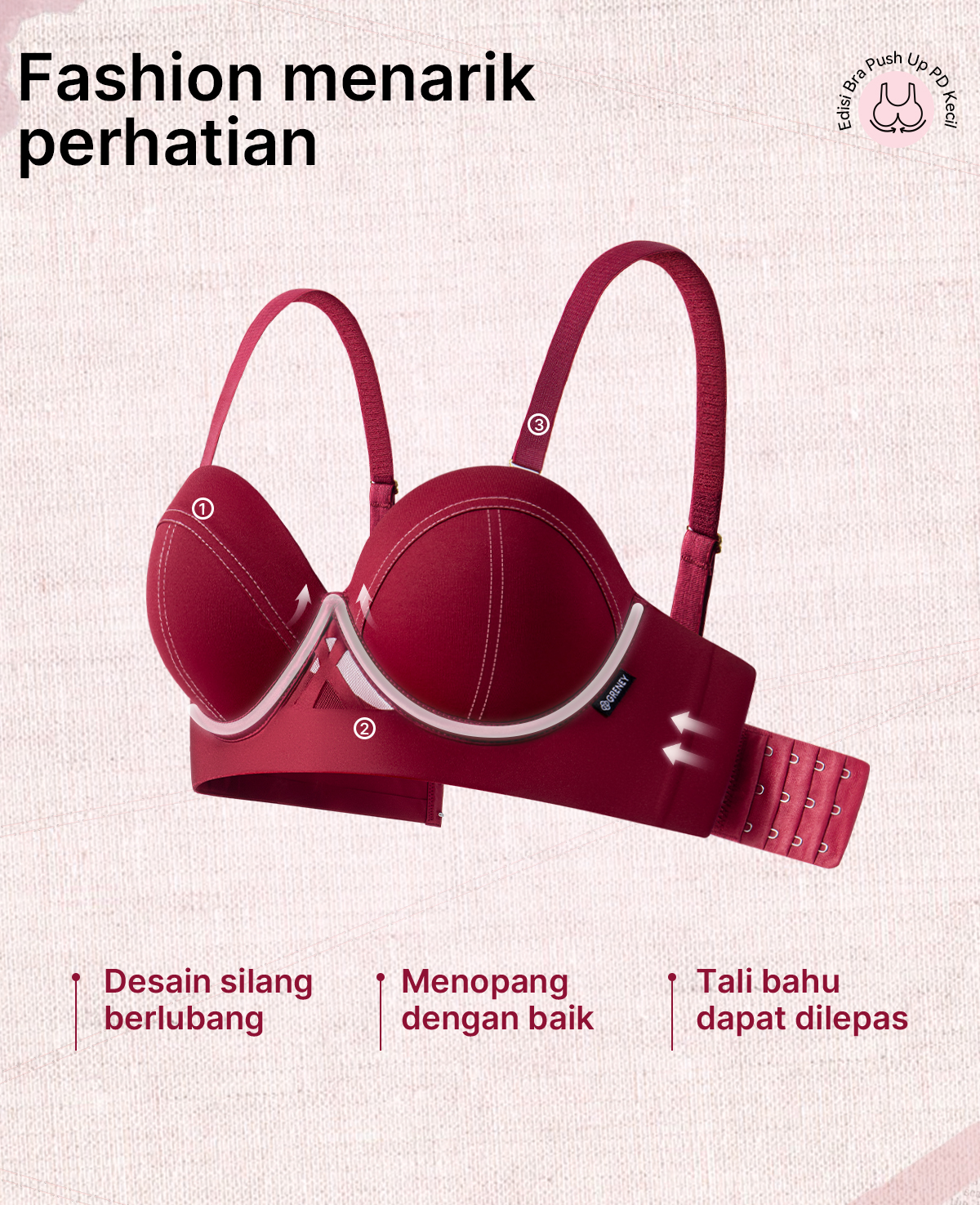 Jual Greney- Bra Vintage Gaya Prancis Desain silang berlubang Bentuk ...