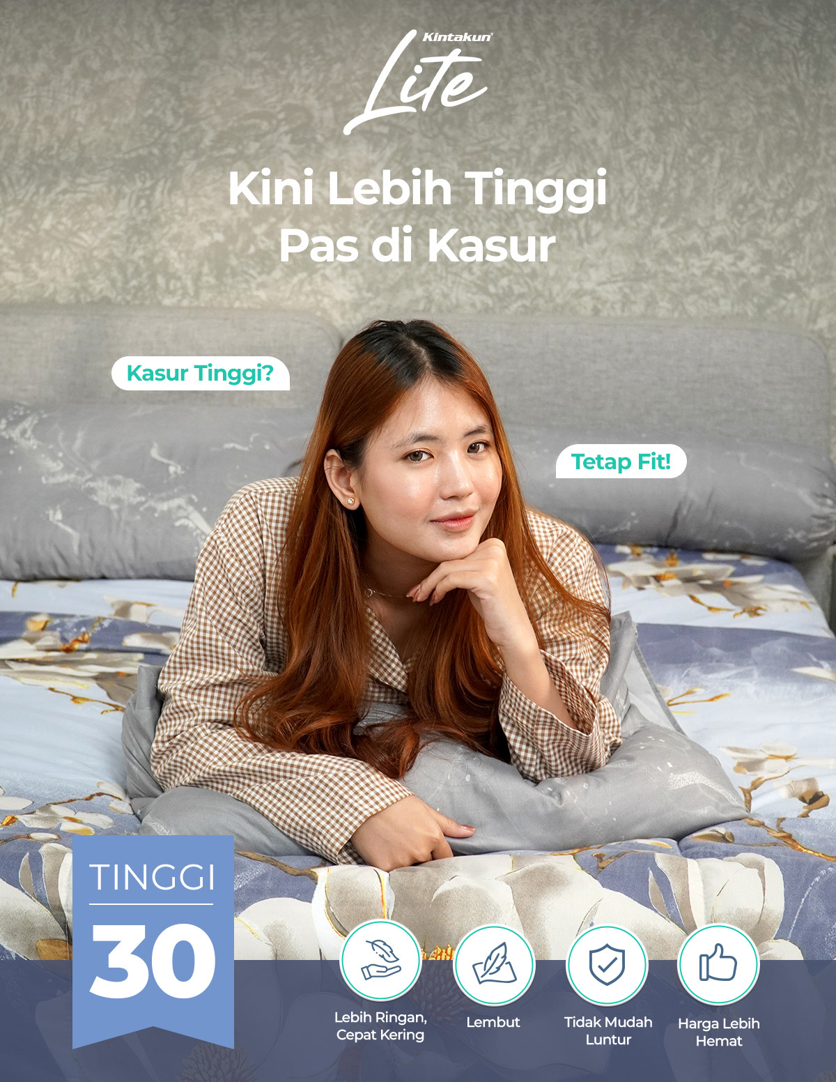 Jual Kintakun LITE Sprei Set 120/140/160/180/200 Fitted T30 cm ...